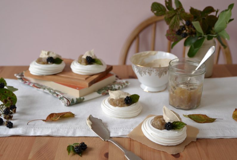 Apple and Cinnamon Cream Pavlovas • Hollie Berries