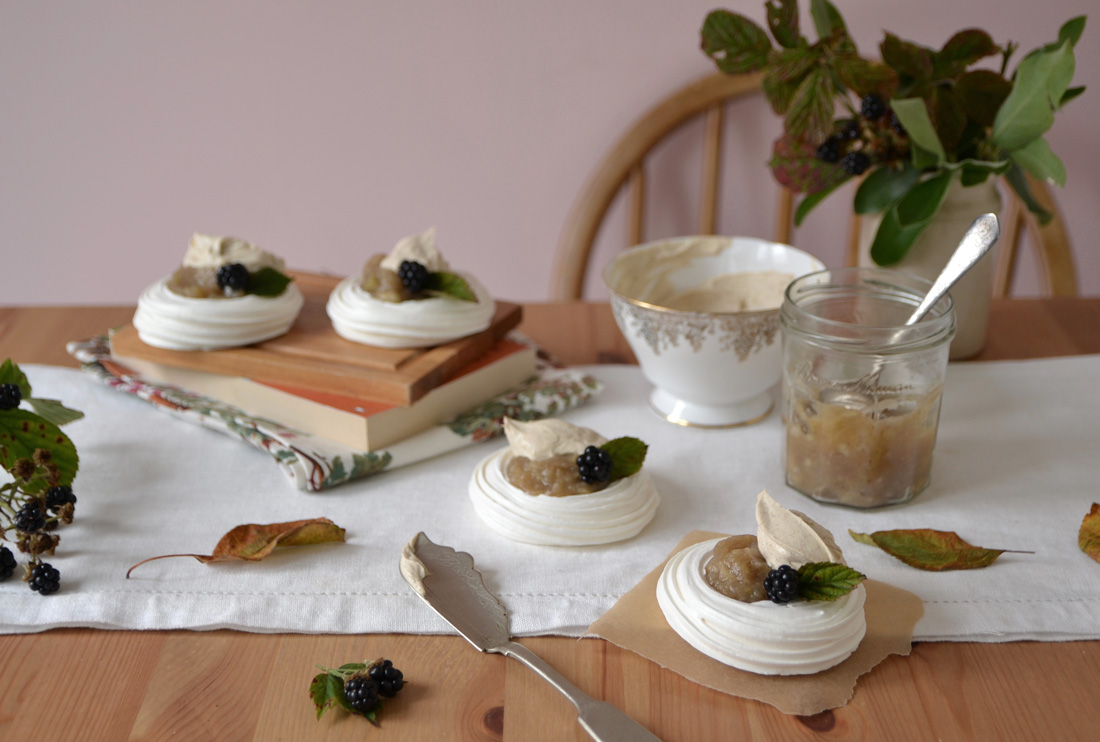 Apple and Cinnamon Cream Pavlovas • Hollie Berries