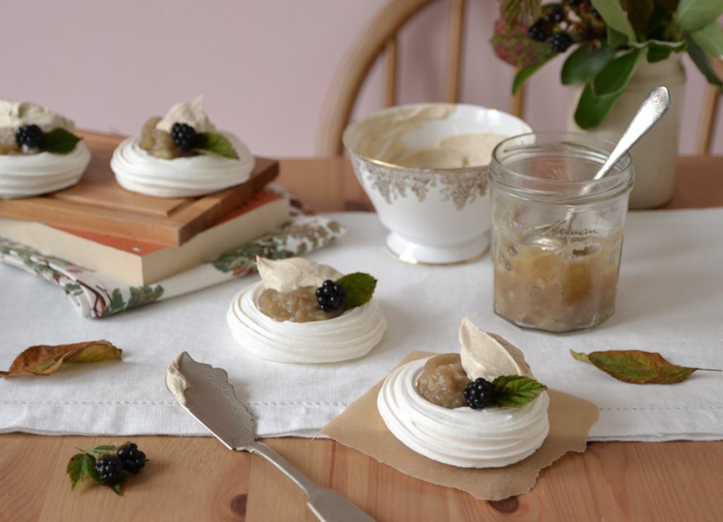 Apple and Cinnamon Cream Pavlovas • Hollie Berries