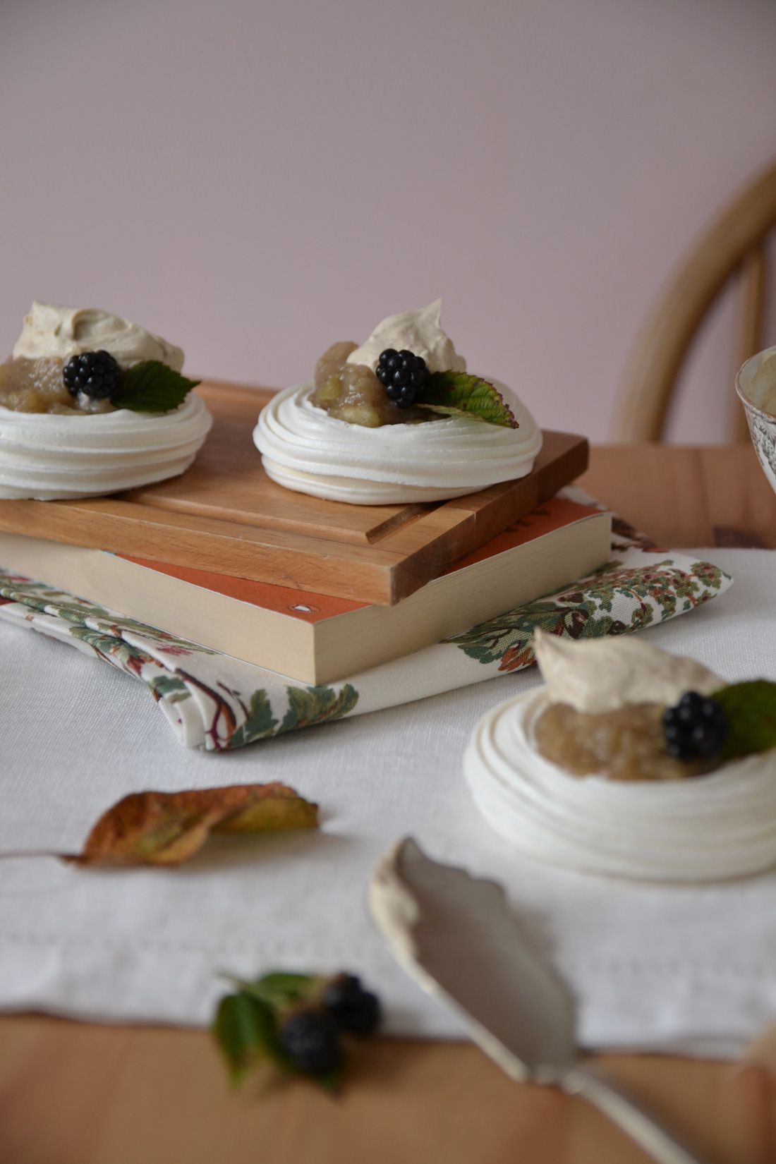 Apple and Cinnamon Cream Pavlovas • Hollie Berries