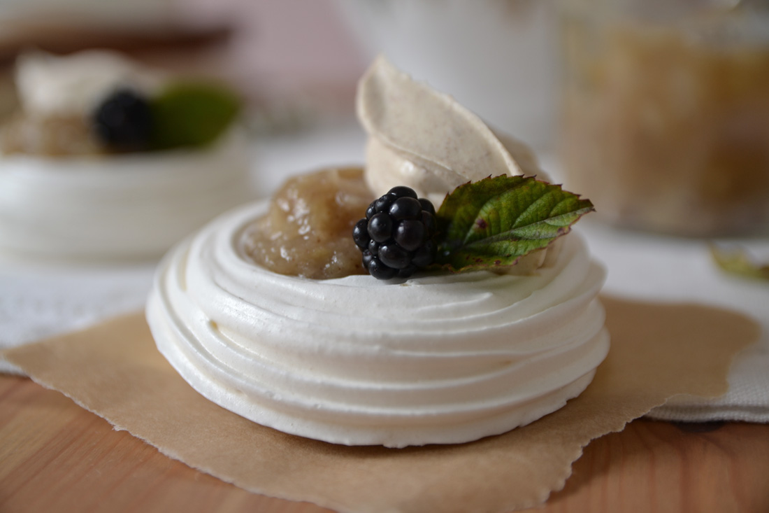 Apple and Cinnamon Cream Pavlovas • Hollie Berries